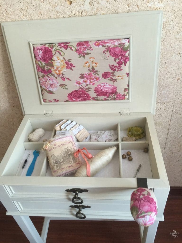 Old Sewing Cabinet Transformed Into a Classy One
