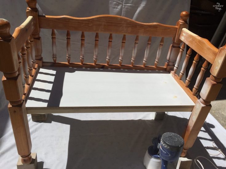 DIY Bench For Kids Using Footboards • My Sweet Things