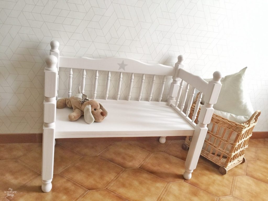 DIY Bench For Kids Using Footboards • My Sweet Things