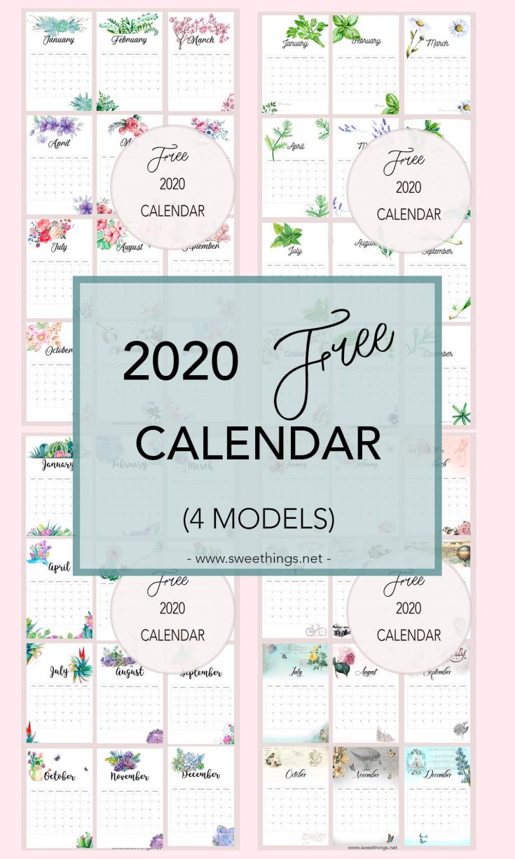 Free 2020 Calendar to Download • My Sweet Things