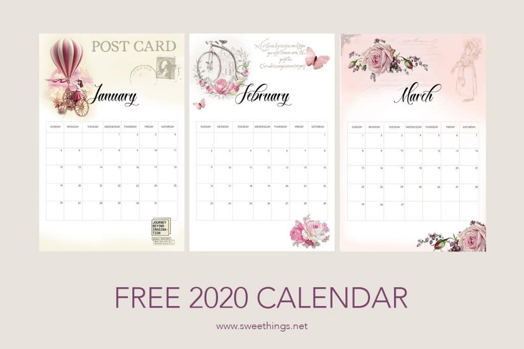 Free 2020 Calendar to Download • My Sweet Things